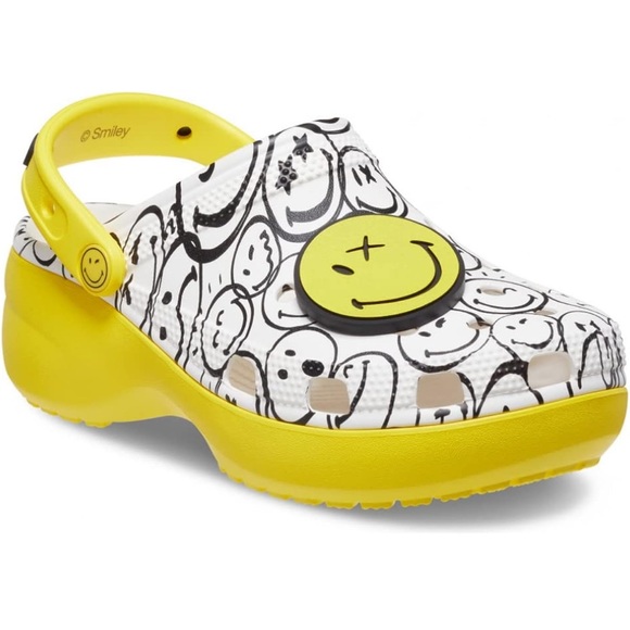CROCS | Shoes | Crocs Smiley World Classic Platform Clogs Sandals Mules ...